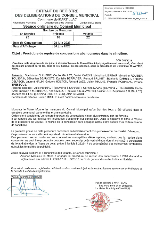 Procédure de reprise de concessions abandonnées au sein du cimetière ...